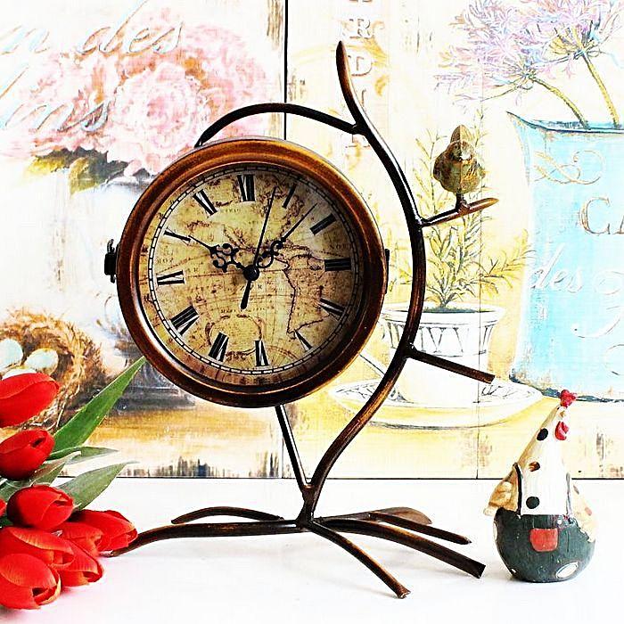 Vintage Bird Double Sided Table Clock - Unique Home Decor Gifts ...